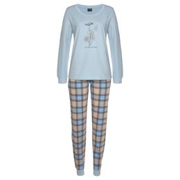 Vivance Pyjama 'Dreams' Damen Gr&ouml;&szlig;e XS blau / mischfarben Winterkleid