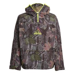 adidas Performance Sportjacke 'Camo' Herren Gr&ouml;&szlig;e XS dunkelbraun / grau / limette / dunkelgr&uuml;n