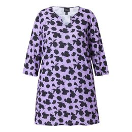 Ulla Popken Shirt Damen Gr&ouml;&szlig;e 7XL/8XL lavendel / schwarz