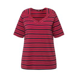 Ulla Popken T-Shirt Damen Gr&ouml;&szlig;e XXL/XXXL marine / blutrot / melone