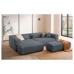 Polsterecke "PIARA XXL, L-Form mit Schlaffunktion, Big-Sofa in Cord o. Leinenoptik", grau (anthrazit), B:288cm T:198cm, 100% Polyester, LeGer Home by Lena Gercke, Sofas, Hocker stellbar zum Schlafsofa (Krokodilverbinder), tiefe Sitzfläche