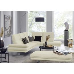 Ecksofa W.Schillig "broadway, Designsofa, mit tollem Sitzkomfort, L-Form", beige (sahara s37), B:284cm H:94cm T:224cm, Stoff S37 (100% Polyester): Luxus-Microfaser in Lederoptik, Sofas, Ecksofa, Sitztiefenverstellung, Kopfteil- & Seitenteilverstellung, Breite 284cm
