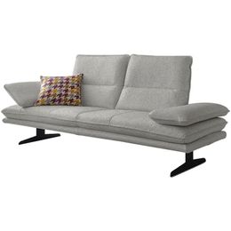 2,5-Sitzer W.Schillig "broadway, Designsofa mit tollem Sitzkomfort", grau (steel s22), B:236cm H:94cm T:96cm, Flachgewebe S22 (100% Polyester), Sofas, Sitztiefenverstellung, Kopfteil- & Seitenteilverstellung, Breite 216cm