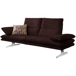 2-Sitzer W.Schillig "broadway, Designsofa mit tollem Sitzkomfort", braun (mocca z69), B:216cm H:94cm T:96cm, Longlife Xtra-Leder Z69: Das feinnarbige, gedeckte Softleder Z69 besticht durch seine au&szlig;ergew&ouml;hnliche Weichheit im trendigen &raquo;Vintage-Look&laquo;, Hautst&auml;rke 0, 9 - 1, 1 mm, Sofas, Sitztiefenverstellung, Kopfteil- & Seitenteilverstellung, Breite 216cm