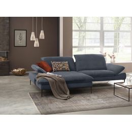 Ecksofa W.Schillig "enjoy&MORE, Designsofa, elegant und bequem, L-Form", blau (marine r66), B:294cm H:87cm T:185cm, Chenille-Flachgewebe R66 (85% Polyester, 15% Nylon);Longlife Xtra-Leder Z59: Glattleder mit modischer Pr&auml;gung. Hautst&auml;rke 0, 9 - 1, 1 mm;Stoff S37 (100% Polyester), Sofas, Ecksofa, Sitztiefenverstellung, F&uuml;&szlig;e bronze pulverbeschichtet, Breite 294 cm