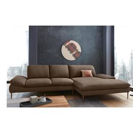 Ecksofa W.Schillig "enjoy&MORE, Designsofa, bequem, elegant und zeitlos, L-Form", braun (mocca s37), B:340cm H:87cm T:185cm, Chenille-Flachgewebe R66 (85% Polyester, 15% Nylon);Longlife Xtra-Leder Z59: Glattleder mit modischer Pr&auml;gung. Hautst&auml;rke 0, 9 - 1, 1 mm;Stoff S37 (100% Polyester), Sofas, Ecksofa, Sitztiefenverstellung, F&uuml;&szlig;e bronze pulverbeschichtet, Breite 340 cm