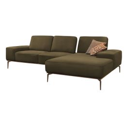 Ecksofa W.Schillig "run, Designsofa mit tollem Sitzkomfort, bequem, L-Form", gr&uuml;n (camouflage w82), B:279cm H:88cm T:178cm, Longlife Xtra-Leder Z73: Naturwalkleder der Luxusklasse aus den erlesensten Rohh&auml;uten. Hautst&auml;rke 1, 1 &ndash; 1, 3 mm;ROHLEDER Jacquard-Flachgewebe Q2 W60 (63% Polyester, 37% Polyacryl);ROHLEDER Chenille-Flachgewebe Q2 W77 (68% Polyacryl, 32% Polyester);Stoff S37 (100% Polyester),