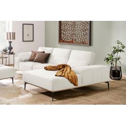 Ecksofa W.Schillig "run, Designsofa mit tollem Sitzkomfort, bequem, L-Form", wei&szlig; (wei&szlig; z73), B:299cm H:88cm T:178cm, Longlife Xtra-Leder Z73: Naturwalkleder der Luxusklasse aus den erlesensten Rohh&auml;uten. Hautst&auml;rke 1, 1 &ndash; 1, 3 mm;ROHLEDER Jacquard-Flachgewebe Q2 W60 (63% Polyester, 37% Polyacryl);ROHLEDER Chenille-Flachgewebe Q2 W77 (68% Polyacryl, 32% Polyester);Stoff S37 (100% Polyester), Sofas