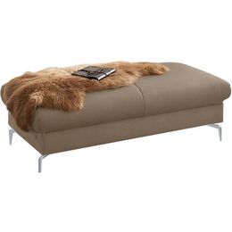 Polsterhocker W.Schillig "piedroo, Designsofa mit tollem Sitzkomfort, bequem, L-Form", braun (stone z59), B:141cm H:42cm T:70cm, Longlife Xtra-Leder Z59: Glattleder mit modischer Pr&auml;gung. Hautst&auml;rke 0, 9 - 1, 1 mm, Hocker, Polsterhocker, F&uuml;&szlig;e in Silber matt