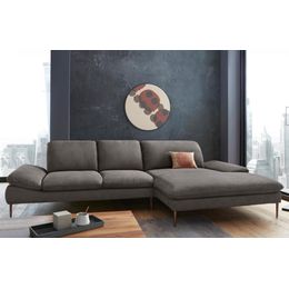 Ecksofa W.Schillig "enjoy&MORE, Designsofa, bequem, elegant und zeitlos, L-Form", grau (antracite s37), B:340cm H:87cm T:185cm, Chenille-Flachgewebe R66 (85% Polyester, 15% Nylon);Longlife Xtra-Leder Z59: Glattleder mit modischer Pr&auml;gung. Hautst&auml;rke 0, 9 - 1, 1 mm;Stoff S37 (100% Polyester), Sofas, Ecksofa, Sitztiefenverstellung, F&uuml;&szlig;e bronze pulverbeschichtet, Breite 340 cm