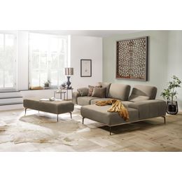 Ecksofa W.Schillig "run, Designsofa mit tollem Sitzkomfort, L-Form", beige (stone z73), B:299cm H:88cm T:178cm, Longlife Xtra-Leder Z73: Naturwalkleder der Luxusklasse aus den erlesensten Rohh&auml;uten. Hautst&auml;rke 1, 1 &ndash; 1, 3 mm;ROHLEDER Jacquard-Flachgewebe Q2 W60 (63% Polyester, 37% Polyacryl);ROHLEDER Chenille-Flachgewebe Q2 W77 (68% Polyacryl, 32% Polyester);Stoff S37 (100% Polyester), Sofas, Ecks