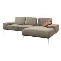 Ecksofa W.Schillig "run, Designsofa mit tollem Sitzkomfort, L-Form", beige (ecru w82), B:279cm H:88cm T:178cm, Longlife Xtra-Leder Z73: Naturwalkleder der Luxusklasse aus den erlesensten Rohh&auml;uten. Hautst&auml;rke 1, 1 &ndash; 1, 3 mm;ROHLEDER Jacquard-Flachgewebe Q2 W60 (63% Polyester, 37% Polyacryl);ROHLEDER Chenille-Flachgewebe Q2 W77 (68% Polyacryl, 32% Polyester);Stoff S37 (100% Polyester), Sofas, Eckso