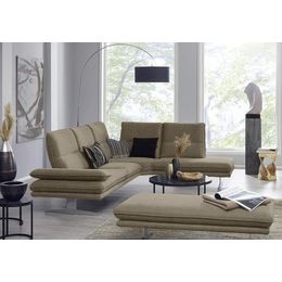 Ecksofa W.Schillig "broadway, Designsofa, mit tollem Sitzkomfort, L-Form", schwarz (pepper s22), B:284cm H:94cm T:224cm, Flachgewebe S22 (100% Polyester), Sofas, Ecksofa, Sitztiefenverstellung, Kopfteil- & Seitenteilverstellung, Breite 284cm