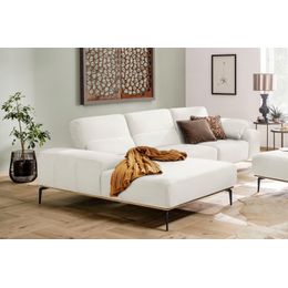 Ecksofa W.Schillig "run, Designsofa mit tollem Sitzkomfort, bequem, L-Form", wei&szlig; (wei&szlig; z73), B:319cm H:88cm T:178cm, Longlife Xtra-Leder Z73: Naturwalkleder der Luxusklasse aus den erlesensten Rohh&auml;uten. Hautst&auml;rke 1, 1 &ndash; 1, 3 mm;ROHLEDER Jacquard-Flachgewebe Q2 W60 (63% Polyester, 37% Polyacryl);ROHLEDER Chenille-Flachgewebe Q2 W77 (68% Polyacryl, 32% Polyester);Stoff S37 (100% Polyester), Sofas