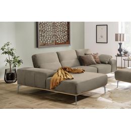 Ecksofa W.Schillig "run, Designsofa mit tollem Sitzkomfort, bequem, L-Form", beige (ecru w82), B:299cm H:88cm T:178cm, Longlife Xtra-Leder Z73: Naturwalkleder der Luxusklasse aus den erlesensten Rohh&auml;uten. Hautst&auml;rke 1, 1 &ndash; 1, 3 mm;ROHLEDER Jacquard-Flachgewebe Q2 W60 (63% Polyester, 37% Polyacryl);ROHLEDER Chenille-Flachgewebe Q2 W77 (68% Polyacryl, 32% Polyester);Stoff S37 (100% Polyester), Sofa