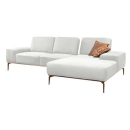 Ecksofa W.Schillig "run, Designsofa mit tollem Sitzkomfort, bequem, L-Form", wei&szlig; (wei&szlig; z73), B:279cm H:88cm T:178cm, Longlife Xtra-Leder Z73: Naturwalkleder der Luxusklasse aus den erlesensten Rohh&auml;uten. Hautst&auml;rke 1, 1 &ndash; 1, 3 mm;ROHLEDER Jacquard-Flachgewebe Q2 W60 (63% Polyester, 37% Polyacryl);ROHLEDER Chenille-Flachgewebe Q2 W77 (68% Polyacryl, 32% Polyester);Stoff S37 (100% Polyester), Sofas