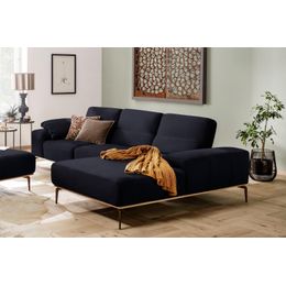 Ecksofa W.Schillig "run, Designsofa mit tollem Sitzkomfort, L-Form", blau (dunkelblau w82), B:299cm H:88cm T:178cm, Longlife Xtra-Leder Z73: Naturwalkleder der Luxusklasse aus den erlesensten Rohh&auml;uten. Hautst&auml;rke 1, 1 &ndash; 1, 3 mm;ROHLEDER Jacquard-Flachgewebe Q2 W60 (63% Polyester, 37% Polyacryl);ROHLEDER Chenille-Flachgewebe Q2 W77 (68% Polyacryl, 32% Polyester);Stoff S37 (100% Polyester), Sofas, 