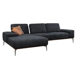 Ecksofa W.Schillig "run, Designsofa mit tollem Sitzkomfort, bequem, L-Form", schwarz (nachtschwarz z73), B:319cm H:88cm T:178cm, Longlife Xtra-Leder Z73: Naturwalkleder der Luxusklasse aus den erlesensten Rohh&auml;uten. Hautst&auml;rke 1, 1 &ndash; 1, 3 mm;ROHLEDER Jacquard-Flachgewebe Q2 W60 (63% Polyester, 37% Polyacryl);ROHLEDER Chenille-Flachgewebe Q2 W77 (68% Polyacryl, 32% Polyester);Stoff S37 (100% Polyes