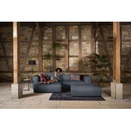 Ecksofa W.Schillig "around-the-block, modern und elegant, bequem, L-Form", blau (blau z69), B:300cm H:66cm T:164cm, Longlife Xtra-Leder Z69: Das feinnarbige, gedeckte Softleder Z69 besticht durch seine au&szlig;ergew&ouml;hnliche Weichheit im trendigen &raquo;Vintage-Look&laquo;, Hautst&auml;rke 0, 9 - 1, 1 mm;Longlife fabric Flachgewebe T88 (100% Polyester), Sofas, Ecksofa, mit eleganter Biese, mit Federkern
