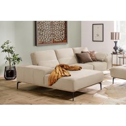 Ecksofa W.Schillig "run, Designsofa mit tollem Sitzkomfort, bequem, L-Form", beige (elfenbein z73), B:299cm H:88cm T:178cm, Longlife Xtra-Leder Z73: Naturwalkleder der Luxusklasse aus den erlesensten Rohh&auml;uten. Hautst&auml;rke 1, 1 &ndash; 1, 3 mm;ROHLEDER Jacquard-Flachgewebe Q2 W60 (63% Polyester, 37% Polyacryl);ROHLEDER Chenille-Flachgewebe Q2 W77 (68% Polyacryl, 32% Polyester);Stoff S37 (100% Polyester),
