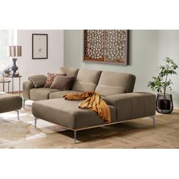 Ecksofa W.Schillig "run, Designsofa mit tollem Sitzkomfort, bequem, L-Form", beige (stone z73), B:279cm H:88cm T:178cm, Longlife Xtra-Leder Z73: Naturwalkleder der Luxusklasse aus den erlesensten Rohh&auml;uten. Hautst&auml;rke 1, 1 &ndash; 1, 3 mm;ROHLEDER Jacquard-Flachgewebe Q2 W60 (63% Polyester, 37% Polyacryl);ROHLEDER Chenille-Flachgewebe Q2 W77 (68% Polyacryl, 32% Polyester);Stoff S37 (100% Polyester), Sof