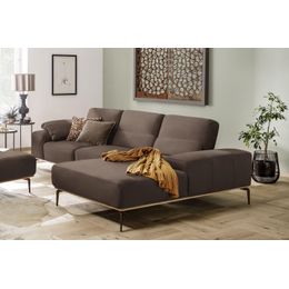 Ecksofa W.Schillig "run, Designsofa mit tollem Sitzkomfort, L-Form", braun (chocolate w82), B:299cm H:88cm T:178cm, Longlife Xtra-Leder Z73: Naturwalkleder der Luxusklasse aus den erlesensten Rohh&auml;uten. Hautst&auml;rke 1, 1 &ndash; 1, 3 mm;ROHLEDER Jacquard-Flachgewebe Q2 W60 (63% Polyester, 37% Polyacryl);ROHLEDER Chenille-Flachgewebe Q2 W77 (68% Polyacryl, 32% Polyester);Stoff S37 (100% Polyester), Sofas, 