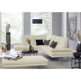 Ecksofa W.Schillig "broadway, Designsofa, mit tollem Sitzkomfort, L-Form", beige (sahara s37), B:284cm H:94cm T:224cm, Stoff S37 (100% Polyester): Luxus-Microfaser in Lederoptik, Sofas, Ecksofa, Sitztiefenverstellung, Kopfteil- & Seitenteilverstellung, Breite 284cm