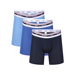 Boxer Reebok "FINLO", Herren, Gr. L, blau (blautöne), Obermaterial: 87% Polyester, 13% Elasthan, unifarben, Unterhosen, mit elastischem Logobund