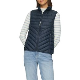 Steppweste s.Oliver, Damen, Gr. 42, blau (navy), Steppware, Obermaterial: 100% Polyester. Futter: 100% Polyester, Strukturmuster, casual, regular fit taillenbedeckt, Westen, mit Stehkragen