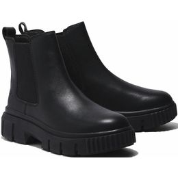 Chelseaboots Timberland "GREYFIELDMID CHELSEA BOOT", Gr. 36, schwarz, Leder, Sportlich, Schuhe, Winterstiefel, Schnürstiefel, Winterschuhe, Topseller