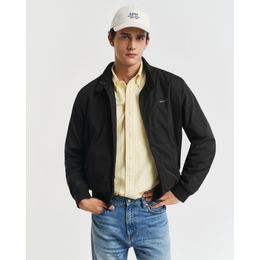 Blouson Gant "Leichte, taillierte Jacke, wetterbest&auml;ndige Harrington Jacke Klassisch", Herren, Gr. L, schwarz, Web, Obermaterial: 100% Polyester, Jacken Blouson