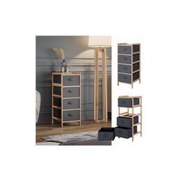 VICCO Badschrank Bruno Grau 34,5 x 86 cm mit 4 Stoffschubladen
