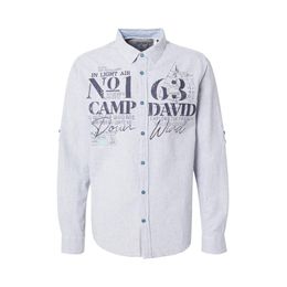 CAMP DAVID Hemd Herren Größe S navy / weiß