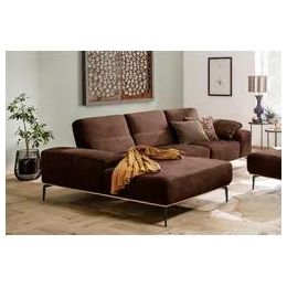 Ecksofa W.Schillig "run, Designsofa mit tollem Sitzkomfort, bequem, L-Form", braun (espresso s37), B:299cm H:88cm T:178cm, Longlife Xtra-Leder Z73: Naturwalkleder der Luxusklasse aus den erlesensten Rohhäuten. Hautstärke 1, 1 u2013 1, 3 mm, ROHLEDER Jacquard-Flachgewebe Q2 W60 (63% Polyester, 37% Polyacryl), ROHLEDER Chenille-Flachgewebe Q2 W77 (68% Polyacryl, 32% Polyester), Stoff S37 (100% Polye