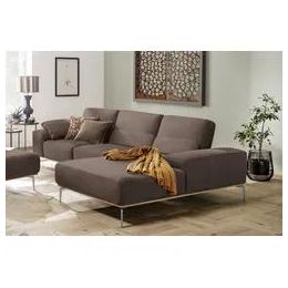 Ecksofa W.Schillig "run, Designsofa mit tollem Sitzkomfort, bequem, L-Form", braun (chocolate w82), B:319cm H:88cm T:178cm, Longlife Xtra-Leder Z73: Naturwalkleder der Luxusklasse aus den erlesensten Rohhäuten. Hautstärke 1, 1 u2013 1, 3 mm, ROHLEDER Jacquard-Flachgewebe Q2 W60 (63% Polyester, 37% Polyacryl), ROHLEDER Chenille-Flachgewebe Q2 W77 (68% Polyacryl, 32% Polyester), Stoff S37 (100% Poly