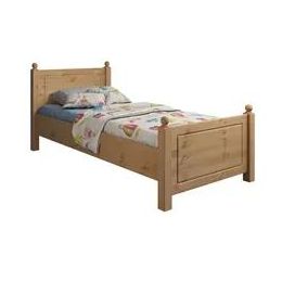 Massivholzbett Home Affaire "Mila, hohe Belastbarkeit Jugendbett, FSC zertifiziertes Massivholz", beige (natur), B:100cm H:86cm L:212cm, Betten, aus massiver Kiefer, inklusive Lattenrost