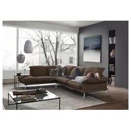 Ecksofa W.Schillig "sherry, Designsofa mit tollem Sitzkomfort, zeitlos und elegant, L-Form", braun (chocolate w82), B:302cm H:81cm T:230cm, Longlife Xtra-Leder Z69: Das feinnarbige, gedeckte Softleder Z69 besticht durch seine außergewöhnliche Weichheit im trendigen u00bbVintage-Looku00ab, Hautstärke 0, 9 - 1, 1 mm, Schlingenpolgewebe W82 (74% Polyacryl, 26% Polyester), Chenillegewebe V34 (52% Poly