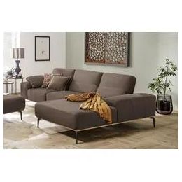 Ecksofa W.Schillig "run, Designsofa mit tollem Sitzkomfort, bequem, L-Form", braun (chocolate w82), B:319cm H:88cm T:178cm, Longlife Xtra-Leder Z73: Naturwalkleder der Luxusklasse aus den erlesensten Rohhäuten. Hautstärke 1, 1 u2013 1, 3 mm, ROHLEDER Jacquard-Flachgewebe Q2 W60 (63% Polyester, 37% Polyacryl), ROHLEDER Chenille-Flachgewebe Q2 W77 (68% Polyacryl, 32% Polyester), Stoff S37 (100% Poly