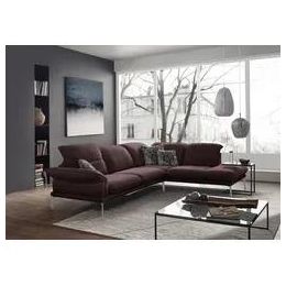 Ecksofa W.Schillig "sherry, Designsofa mit tollem Sitzkomfort, elegant und zeitlos, L-Form", braun (mocca z69), B:302cm H:81cm T:230cm, Longlife Xtra-Leder Z69: Das feinnarbige, gedeckte Softleder Z69 besticht durch seine außergewöhnliche Weichheit im trendigen u00bbVintage-Looku00ab, Hautstärke 0, 9 - 1, 1 mm, Schlingenpolgewebe W82 (74% Polyacryl, 26% Polyester), Chenillegewebe V34 (52% Polyeste