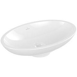 Villeroy & Boch Villeroy und Boch Loop & friends Aufsatz-Waschtisch 51511101 63 x 43 cm, oval, ohne Hahnlochbank, ohne Überlauf, weiß
