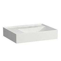 Laufen Kartell Waschtisch 8103357571121, 60x46cm, weiß matt, Ablage links, o. Hahnl., Saphirkeramik