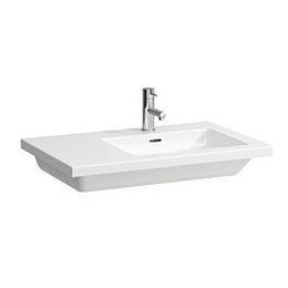 Laufen Living Square Waschtisch H8174390001041 75x48cm, 1 Hahnloch, mit Überlauf, Ablage links