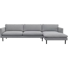 Ecksofa FLEXLUX "Bolzano, elegant und bequem, L-Form", grau (sophisto grau), B:294cm H:61cm T:165cm, 100% Polyester, Sofas, Ecksofa, Sitzaufbau mit Kaltschaum & Stahl-Wellen, loose Sitz -& R&uuml;ckenkissen