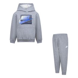 Jogginganzug Nike Sportswear "NKB B NSW GRADIENT FUTURA PO S", Kinder, Gr. 104 (4), grau (dk grau heat), Sweatware, Obermaterial: 60% Baumwolle, 40% Polyester, Sportanzüge