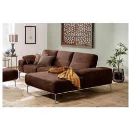 Ecksofa W.Schillig "run, Designsofa mit tollem Sitzkomfort, bequem, L-Form", braun (espresso s37), B:279cm H:88cm T:178cm, Longlife Xtra-Leder Z73: Naturwalkleder der Luxusklasse aus den erlesensten Rohhäuten. Hautstärke 1, 1 u2013 1, 3 mm, ROHLEDER Jacquard-Flachgewebe Q2 W60 (63% Polyester, 37% Polyacryl), ROHLEDER Chenille-Flachgewebe Q2 W77 (68% Polyacryl, 32% Polyester), Stoff S37 (100% Polye