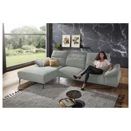 Ecksofa W.Schillig "levi, Designsofa, elegant und zeitlos, bequem, L-Form", braun (sky s22), B:309cm H:80cm T:182cm, Flachgewebe S22 (100% Polyester), Sofas, inklusive Kopfstützenverstellung & Seitenteilverstellung, Breite 309cm