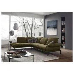 Ecksofa W.Schillig "sherry, Designsofa mit tollem Sitzkomfort, elegant und zeitlos, L-Form", grün (camouflage z69), B:302cm H:81cm T:230cm, Longlife Xtra-Leder Z69: Das feinnarbige, gedeckte Softleder Z69 besticht durch seine außergewöhnliche Weichheit im trendigen u00bbVintage-Looku00ab, Hautstärke 0, 9 - 1, 1 mm, Schlingenpolgewebe W82 (74% Polyacryl, 26% Polyester), Chenillegewebe V34 (52% Poly