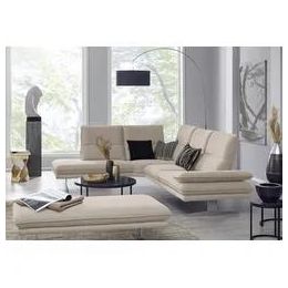 Ecksofa W.Schillig "broadway, Designsofa, mit tollem Sitzkomfort, L-Form", braun (sesame s22), B:284cm H:94cm T:224cm, Flachgewebe S22 (100% Polyester), Sofas, Sitztiefenverstellung, Kopfteil- & Seitenteilverstellung, Breite 284cm