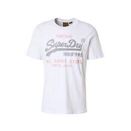 Superdry & Co T-Shirt 'Heritage' Herren Gr&ouml;&szlig;e M dunkelgrau / pfirsich / wei&szlig;