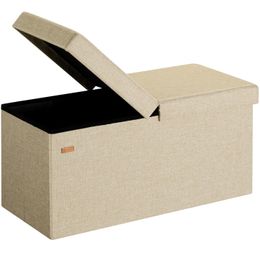 Casaria Sitzbank Beige 76x38x38cm mit Klappdeckel